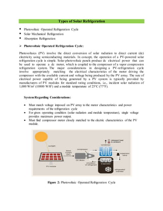Solar Refrigeration System | DOCX
