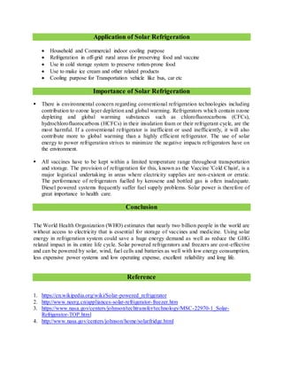 Solar Refrigeration System | DOCX