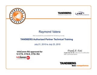 RV Tandberg Cert | PDF