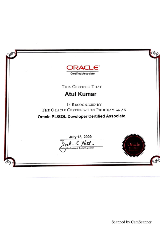 OCA Certificate | PDF
