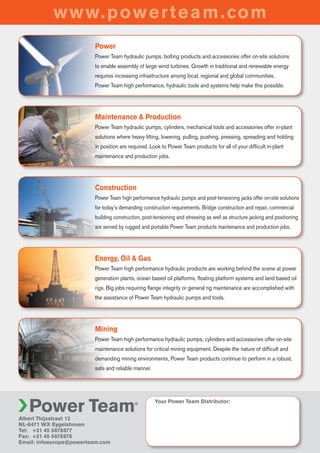 POWER TEAM Mini Cat | PDF