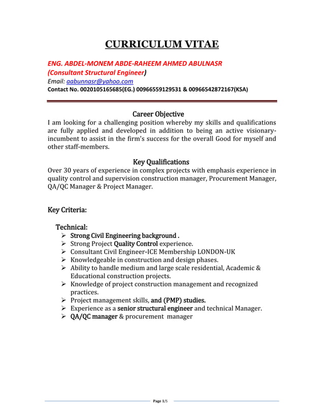 C.V. small size | PDF