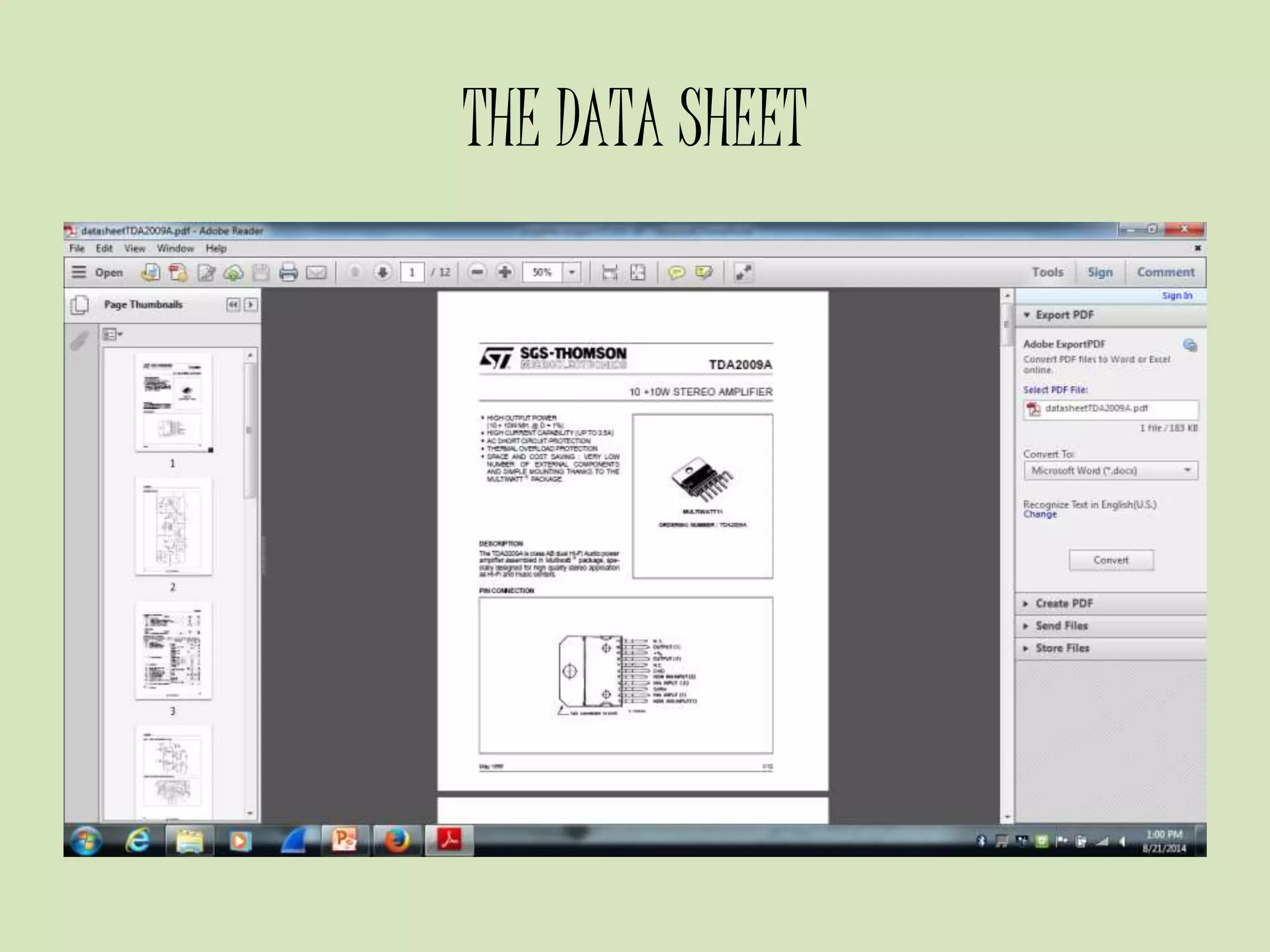Amplifier project ET1310 AB TDA2009A | PPTX