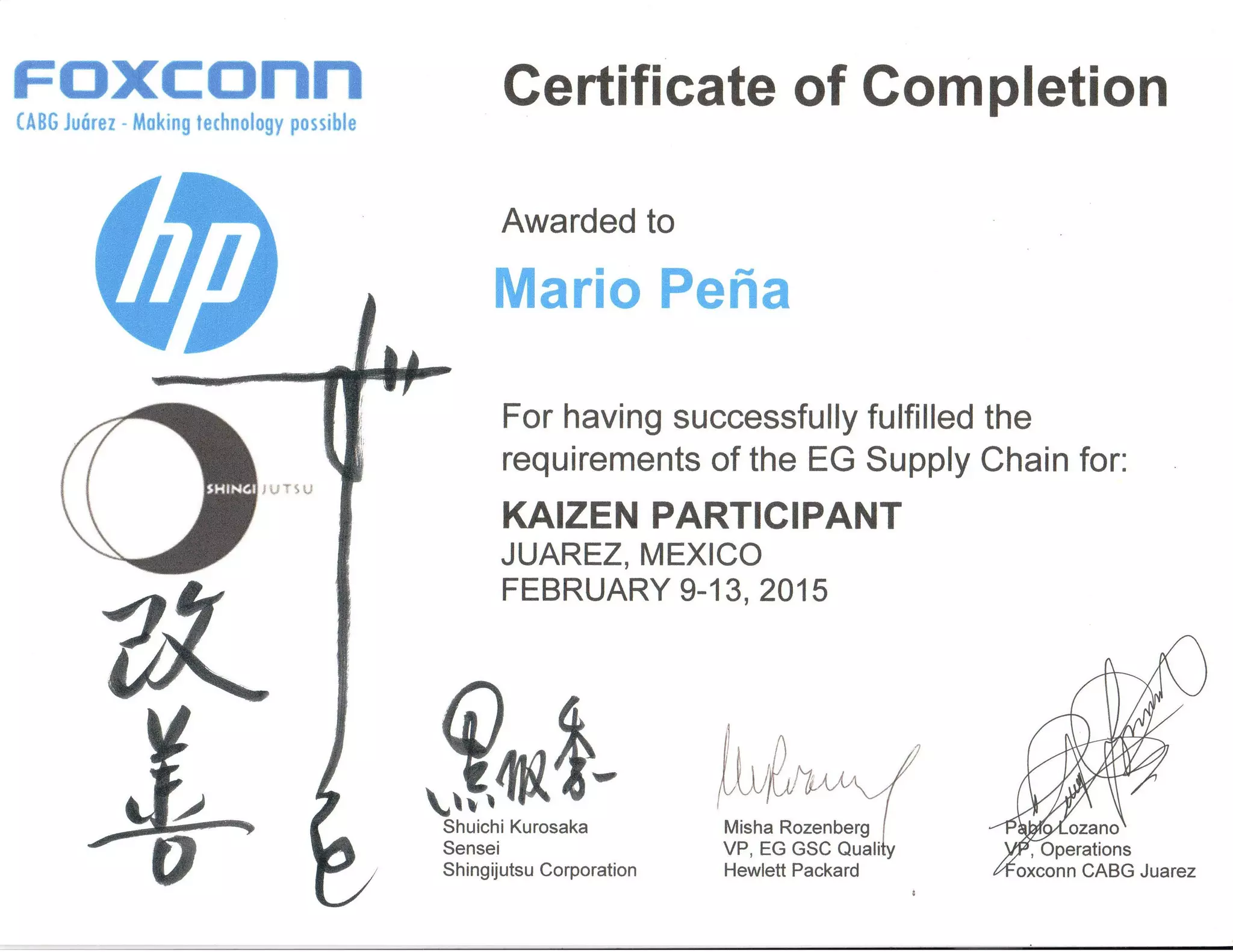Foxconn CABG + HP Kaizen Shingijutsu 2015-02 | PDF