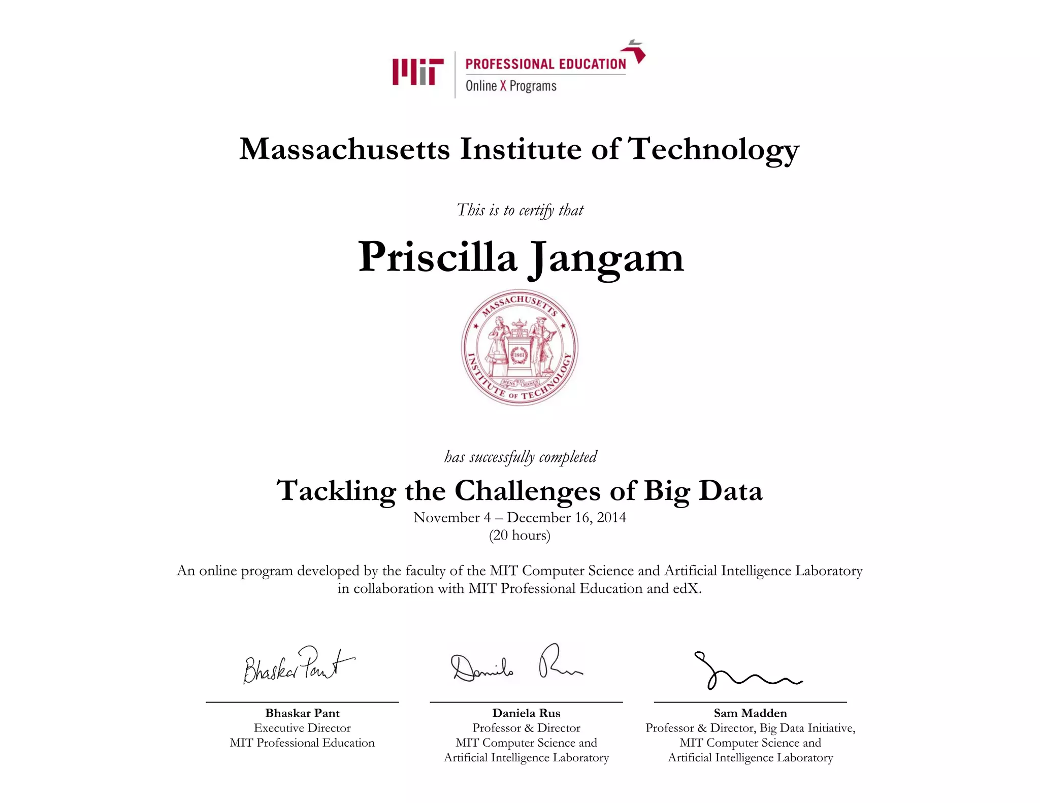 big data certificate | PDF