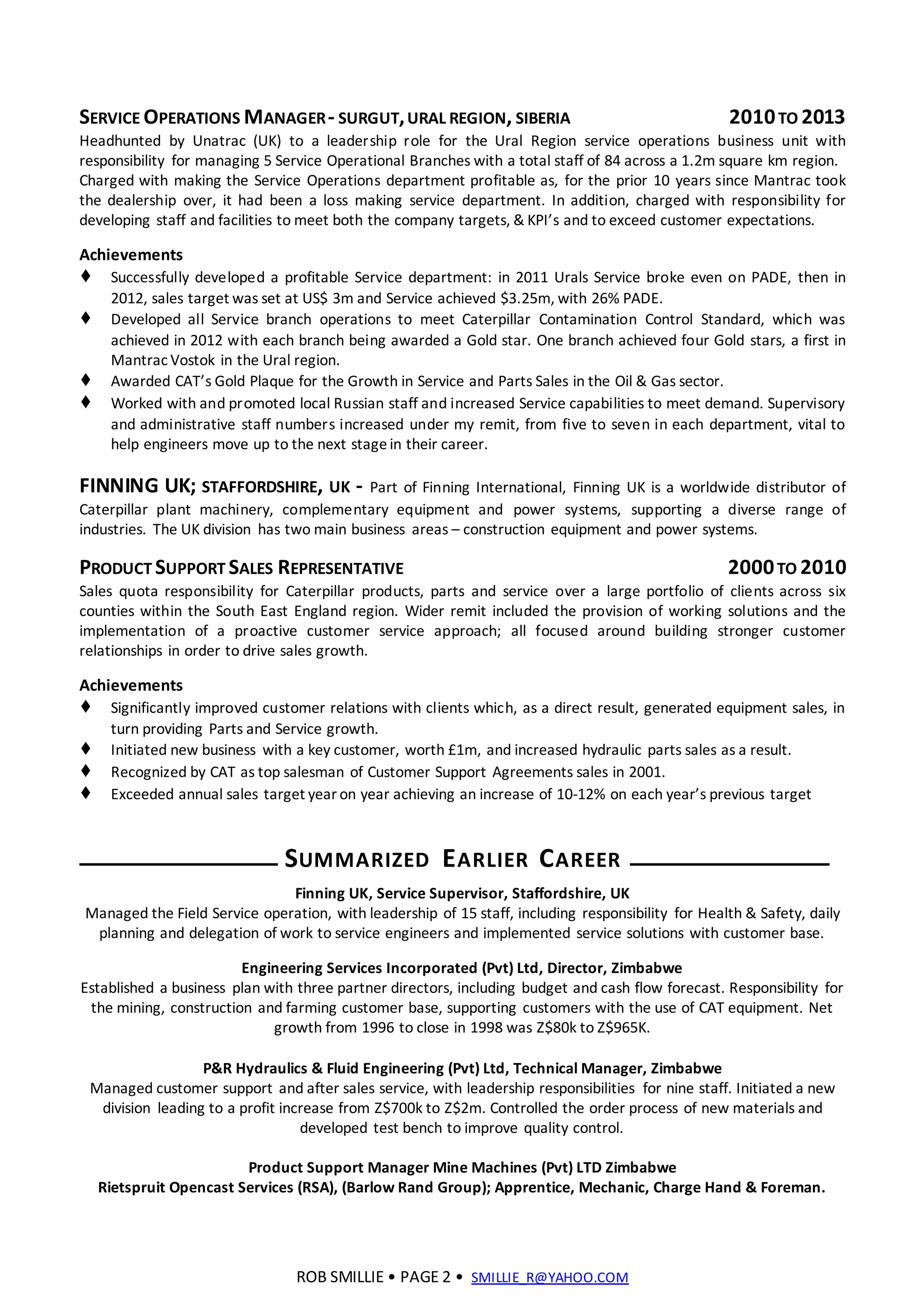 Rob Smillie CV Word | PDF