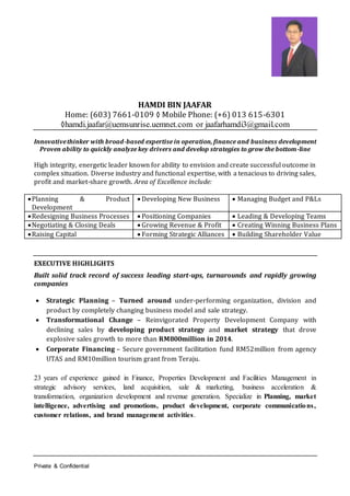 HAMDI BIN JAAFAR CV 28216 V1 | PDF