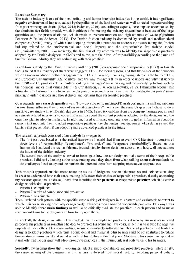 Master Thesis_Executive Summary | PDF