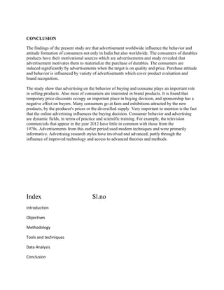 IMPACT ON ADVERTISING ON CONSUMER BEHAVIOUR | DOC