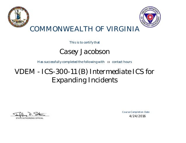 ICS-300-11 (B) Certificate