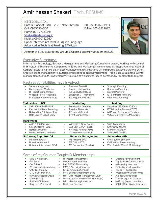 Amir Hassan Shakeri--Tech.RESUME | PDF