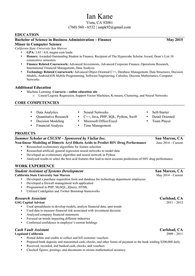 Ian Kane Resume | PDF