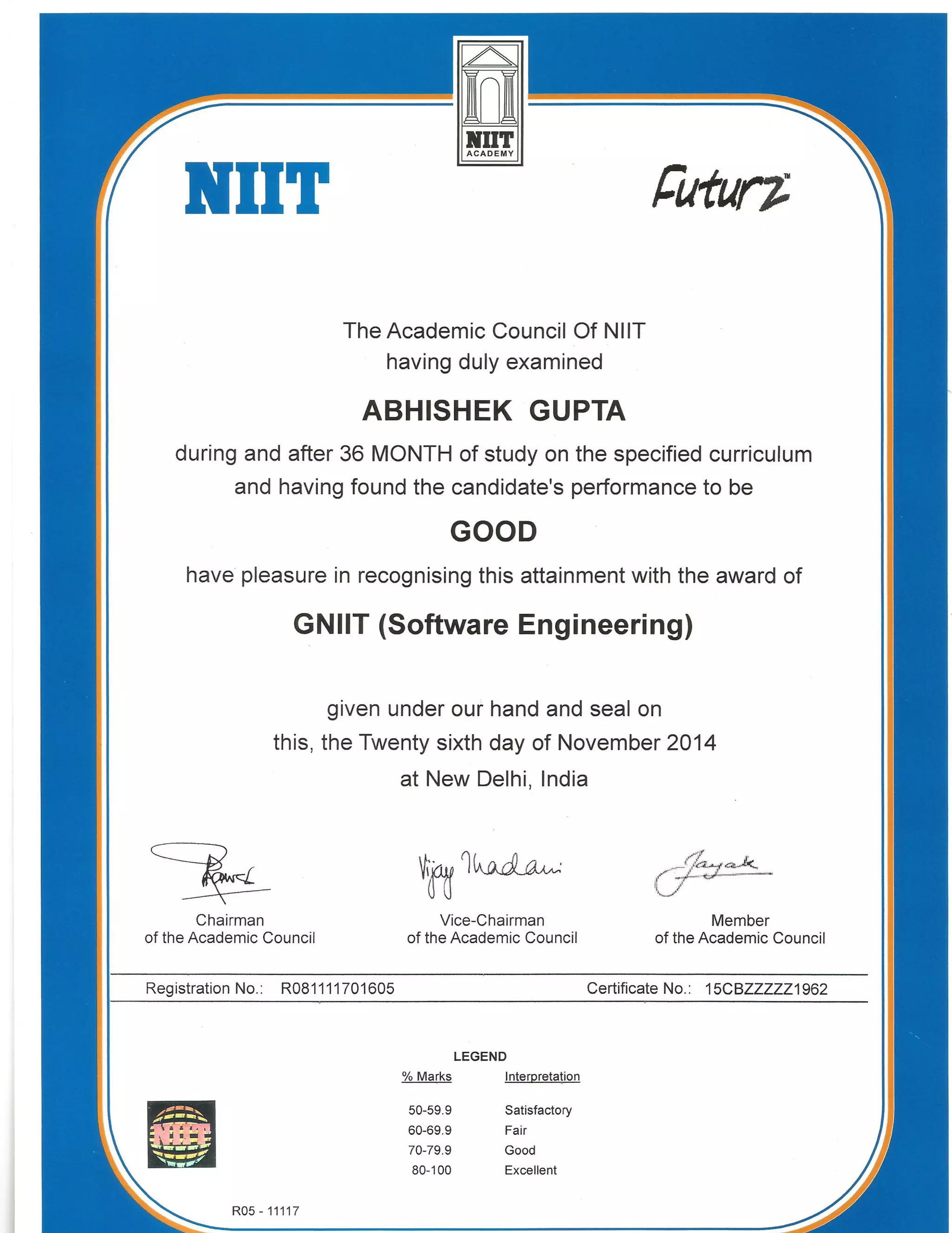 NIIT Certificate | PDF