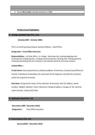Shreya_CV (2) | DOCX | Business Administration | Business
