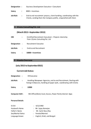 Shreya_CV (2) | DOCX | Business Administration | Business