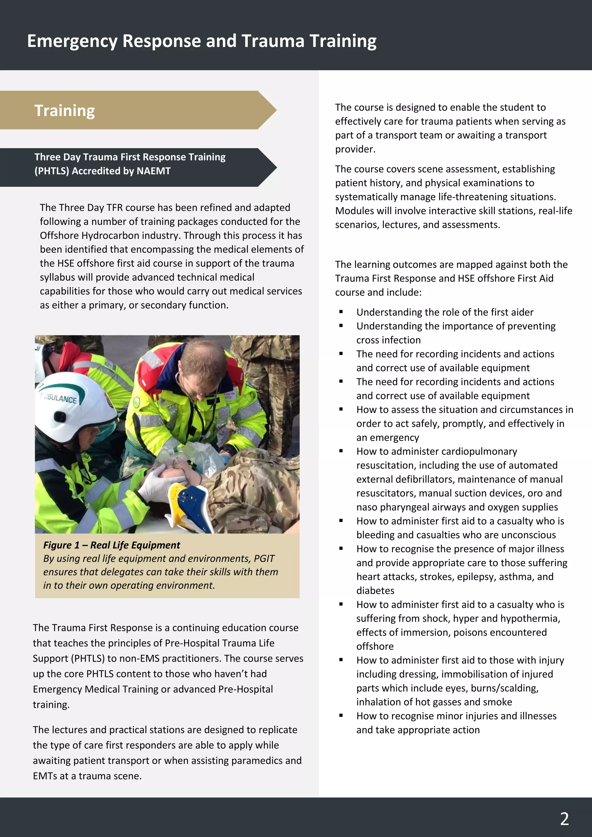 Emergency Response and trauma training | PDF