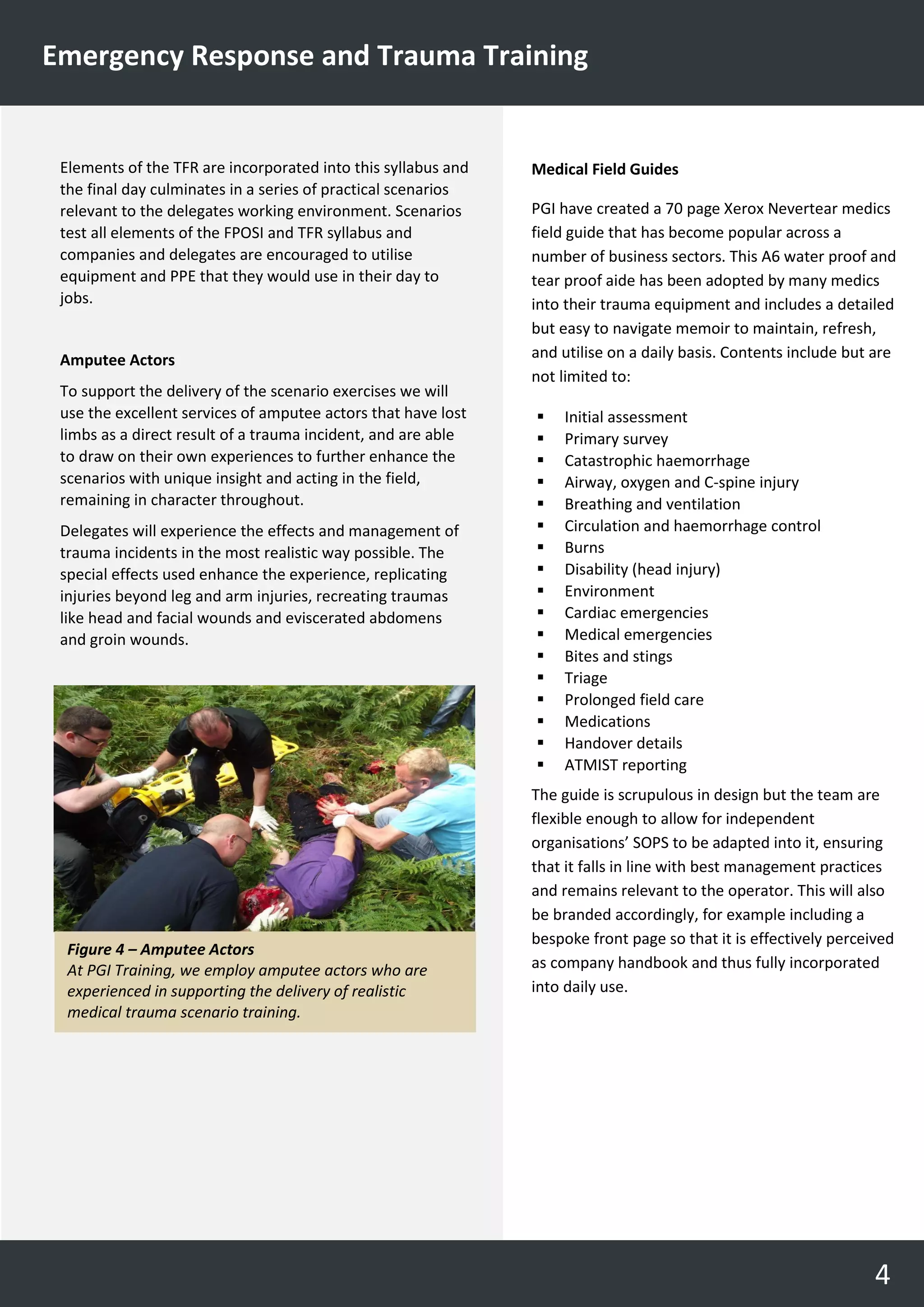 Emergency Response and trauma training | PDF