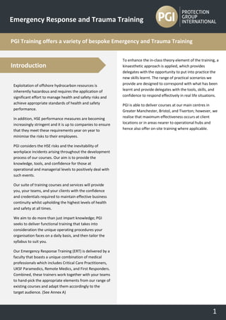 Emergency Response and trauma training | PDF