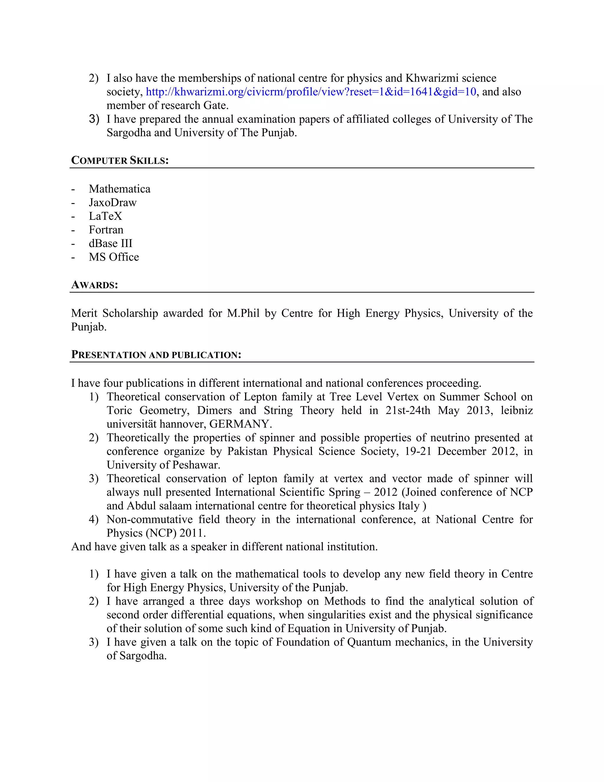 Atta Profile | PDF | Physics | Science