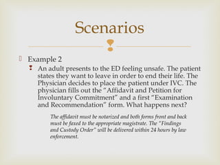 Involuntary Commitment Processes for Emergency Department Staff | PPT ...