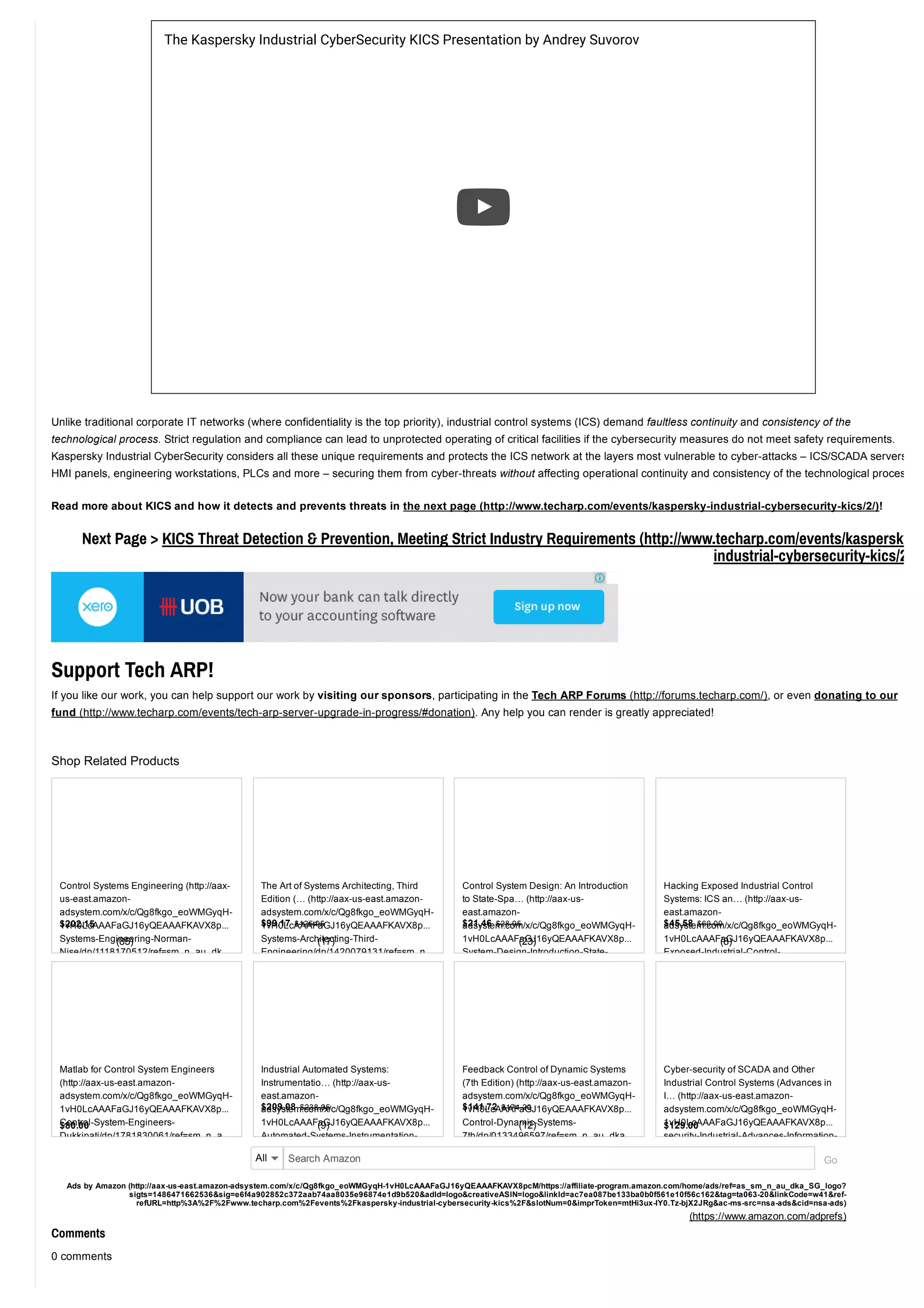 The Kaspersky Industrial CyberSecurity (KICS) Solution Revealed! - Tech ARP | PDF