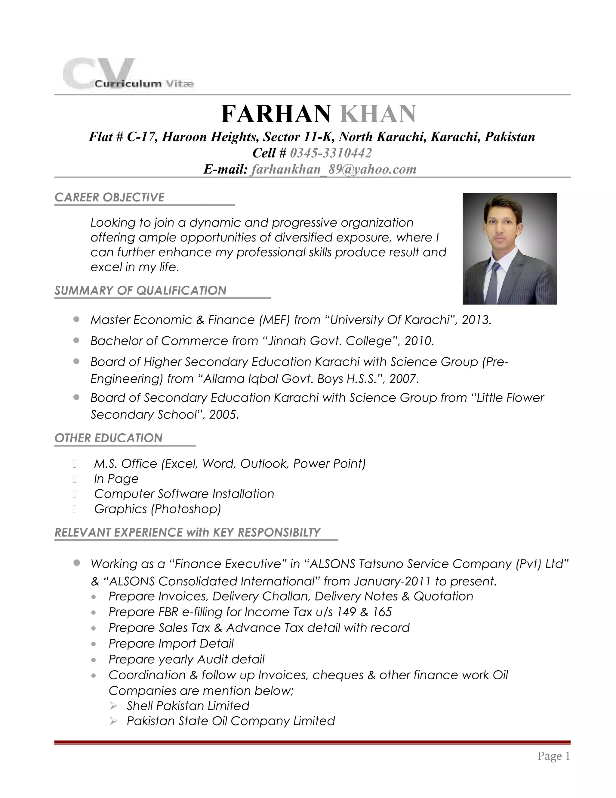 Farhan CV | PDF