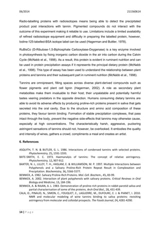 Tannin-Binding Protein Review A.Fish neat | PDF