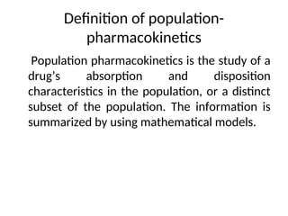 population PK analysis in drug development and course | PPT