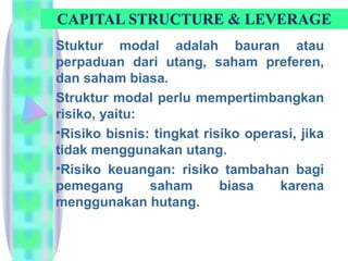 CAPITAL STRUCTURE & LEVERAGE Lambung Mangkurat | PPT