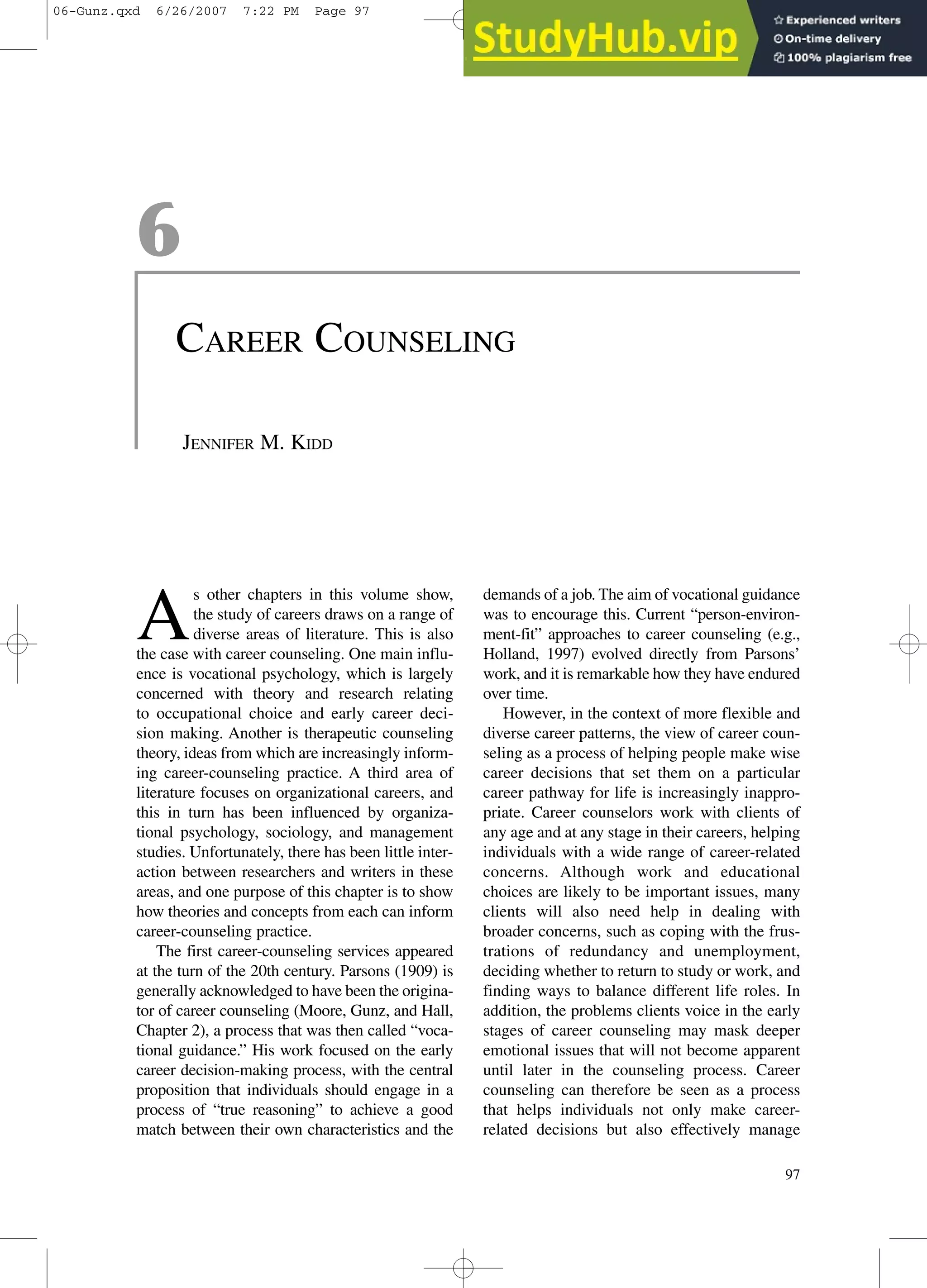 6 CAREER COUNSELING | PDF