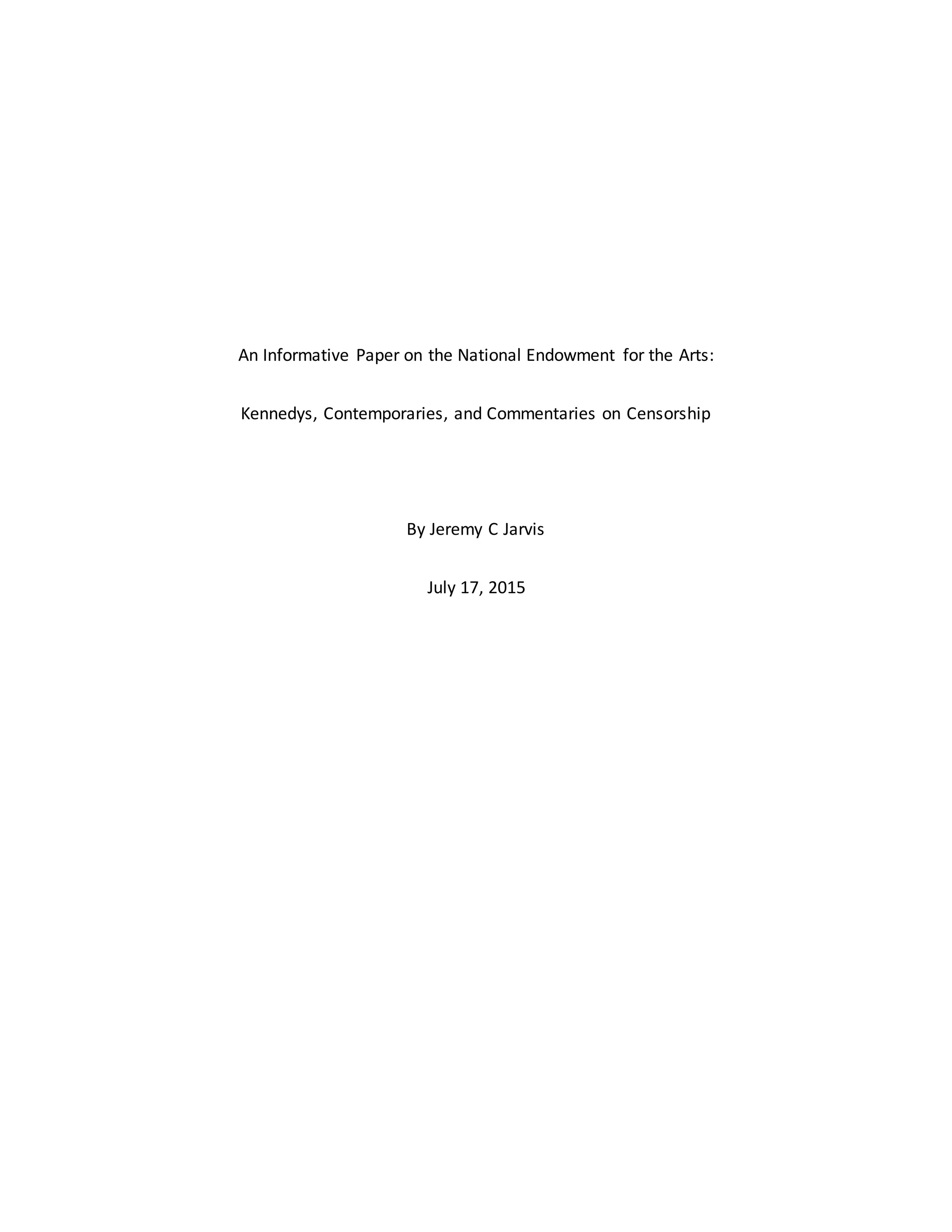 Jeremy C Jarvis Informative Paper NEA | DOCX