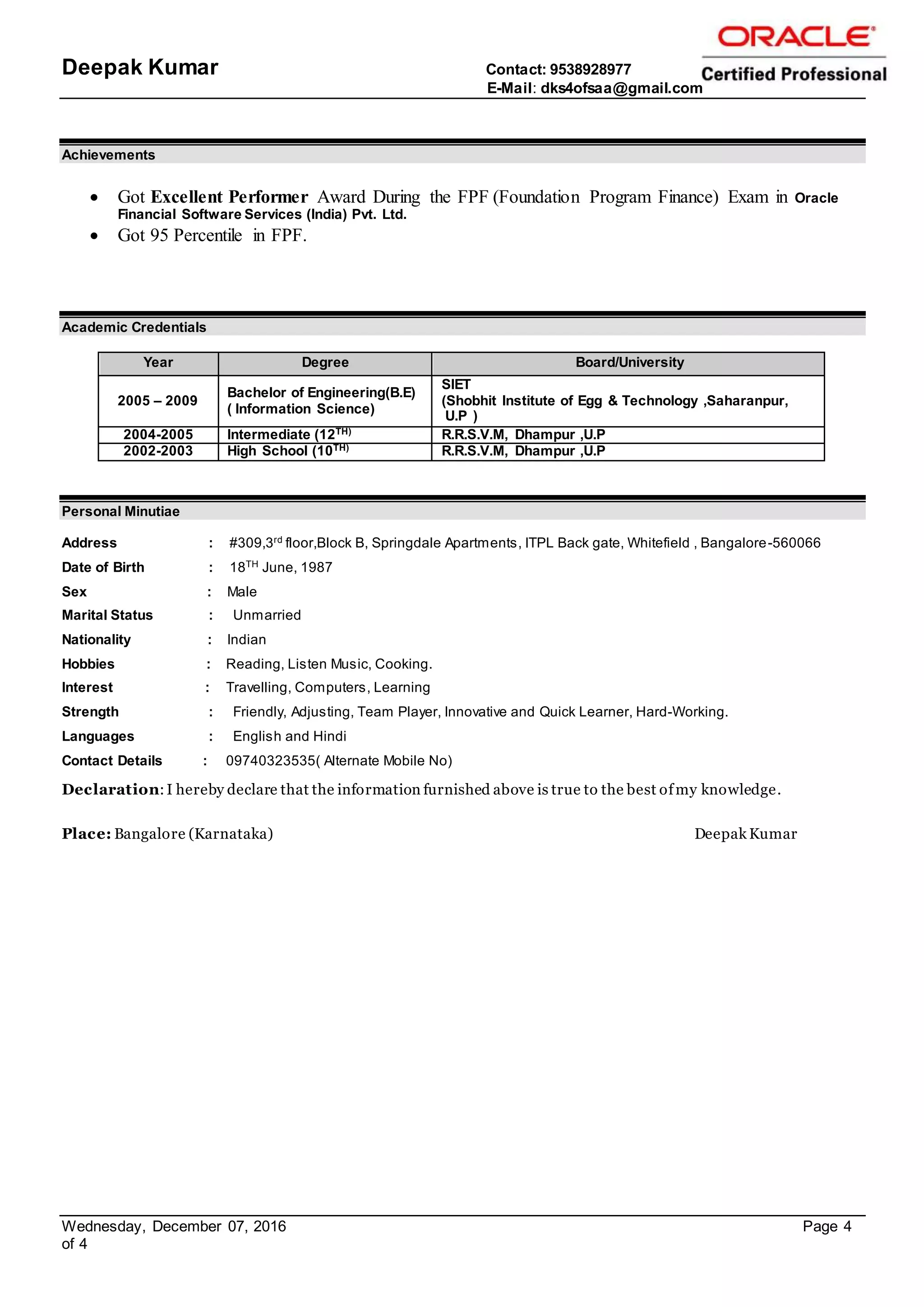 Deepak_OFSAA_6_Years_Exp_Resume | DOCX