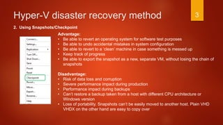 Hyper-V Disaster Recovery Optimizing | PPT