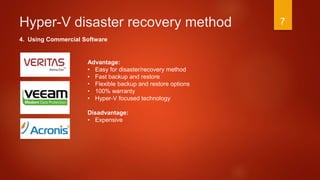 Hyper-V Disaster Recovery Optimizing | PPTX