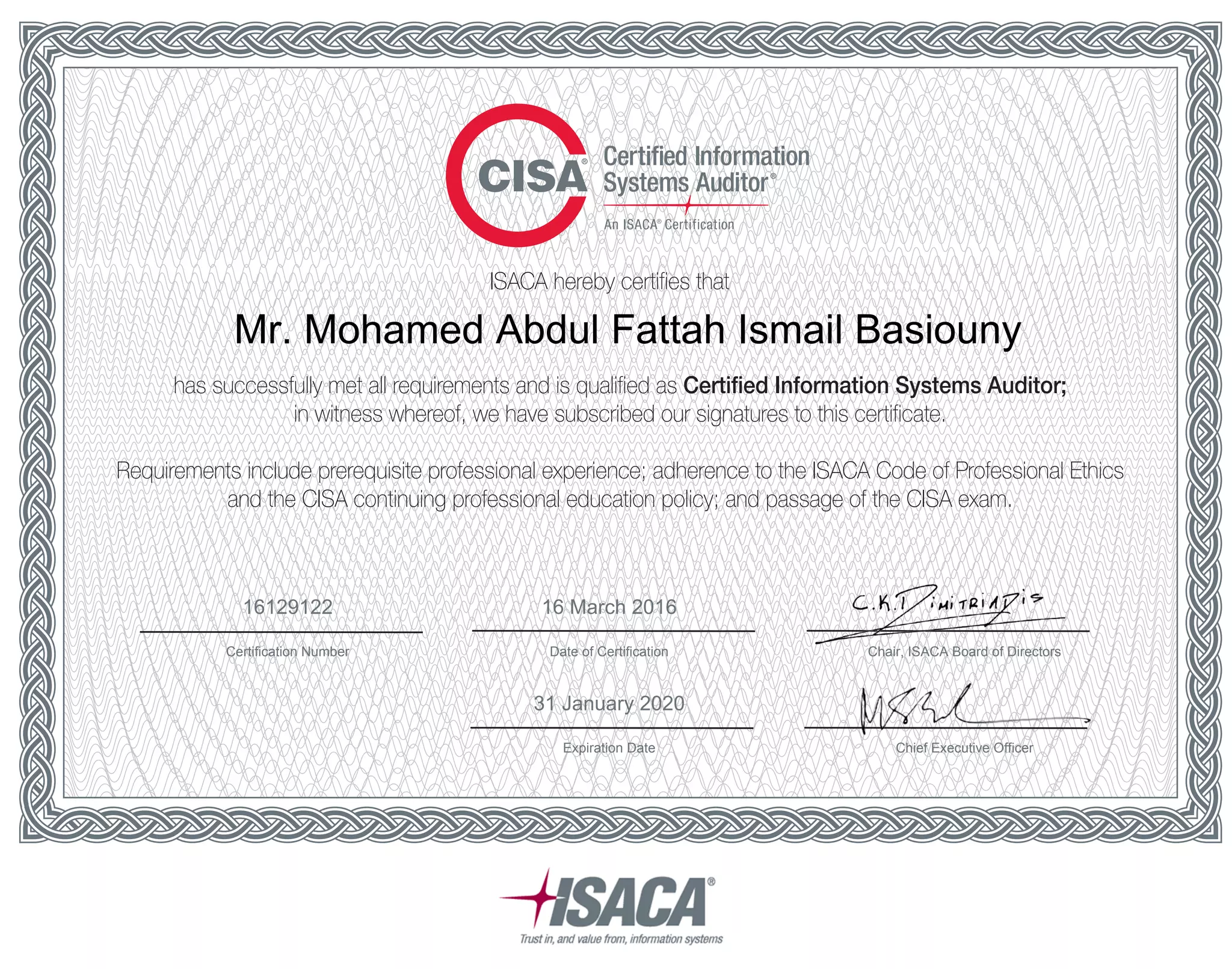 CISA-Certificate | PDF
