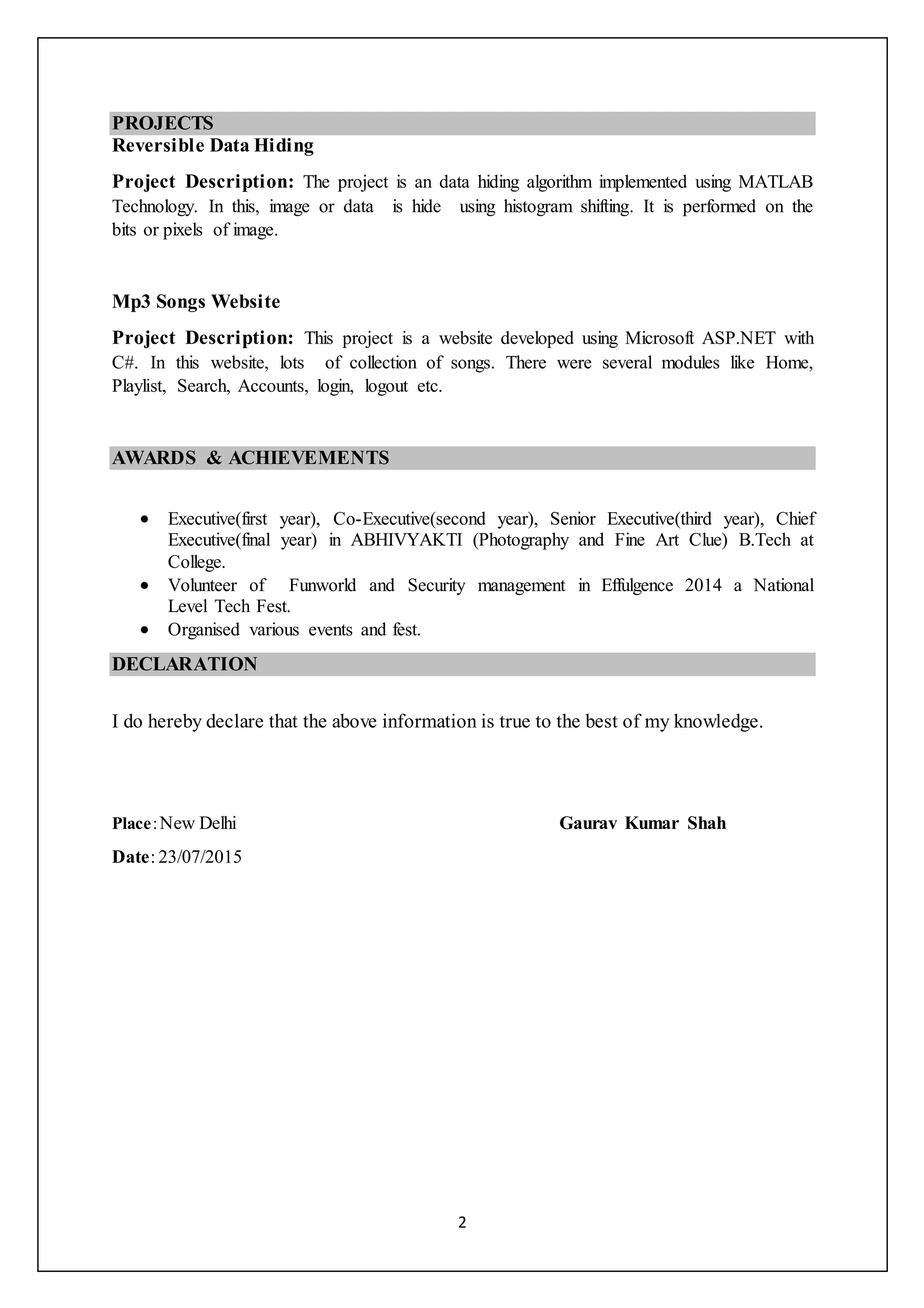 GAURAV KUMAR SHAH CV3 | PDF GAURAV KUMAR SHAH CV3 | PDF