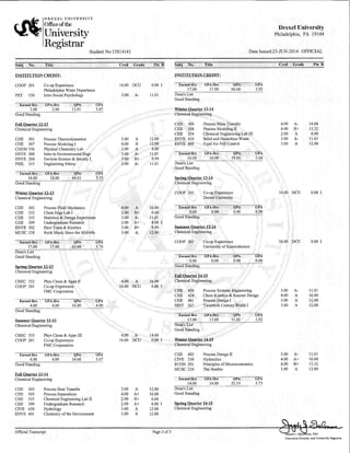 Mattson Official Drexel Transcript | PDF