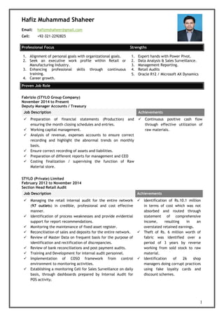 Resume Hafiz M Shaheer | PDF