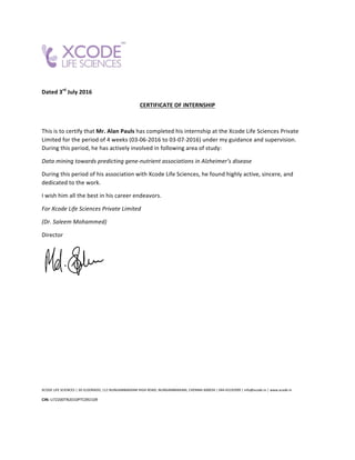 Xcode Internship Certificate | PDF