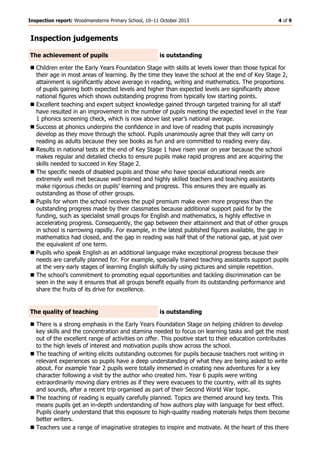 Woodmansterne Primary School OFSTED 2013 | PDF | Professional School ...