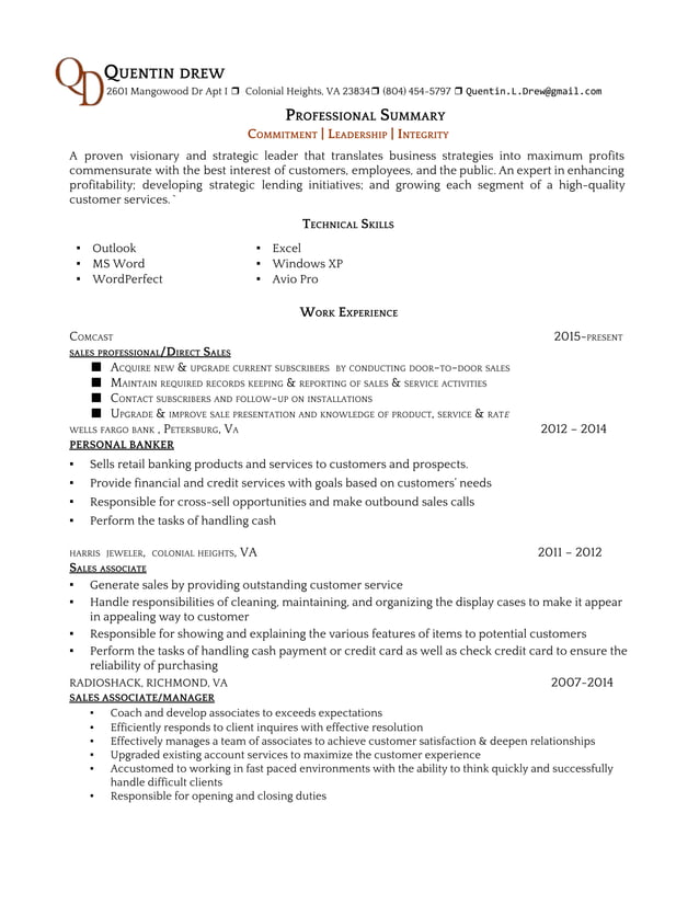Quentin Drew Resume'.docx (1) | PDF