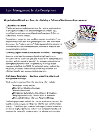 Service Description Lean Transformation for Service Excellence | PDF