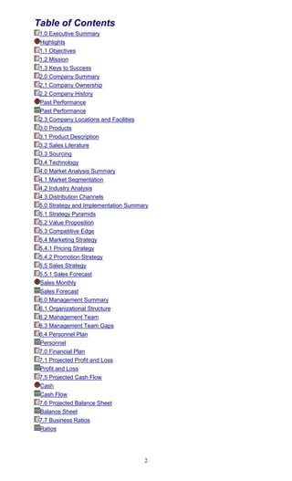 Sample Business Plan | PDF