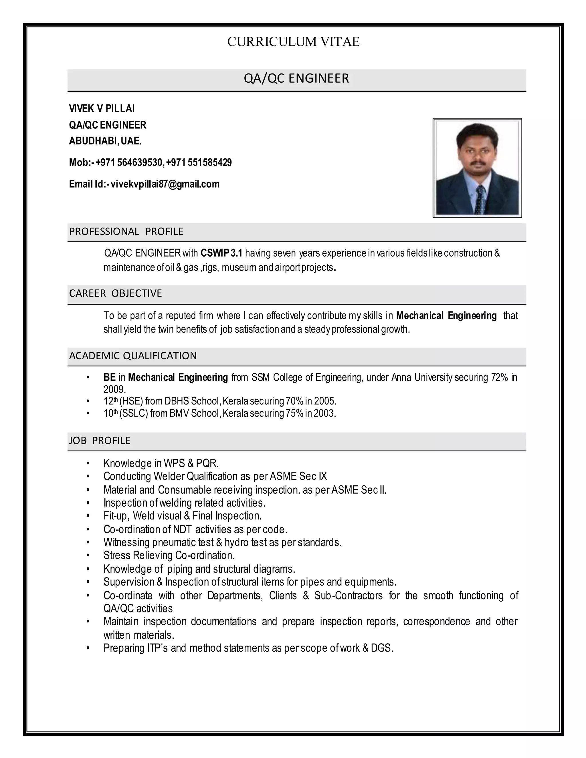 RESUME- TOLEDO-VIVEK-QAQC ENGINEER | DOCX