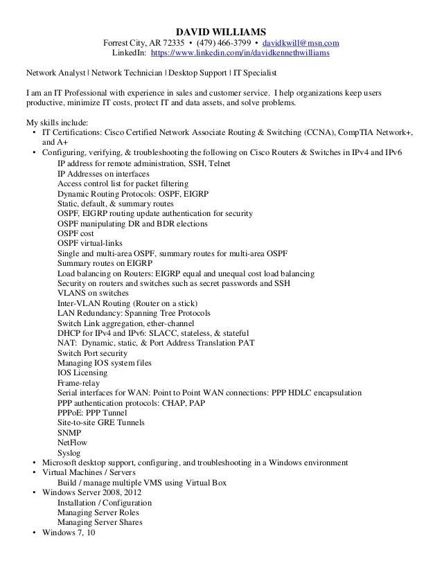 David Williams - Resume