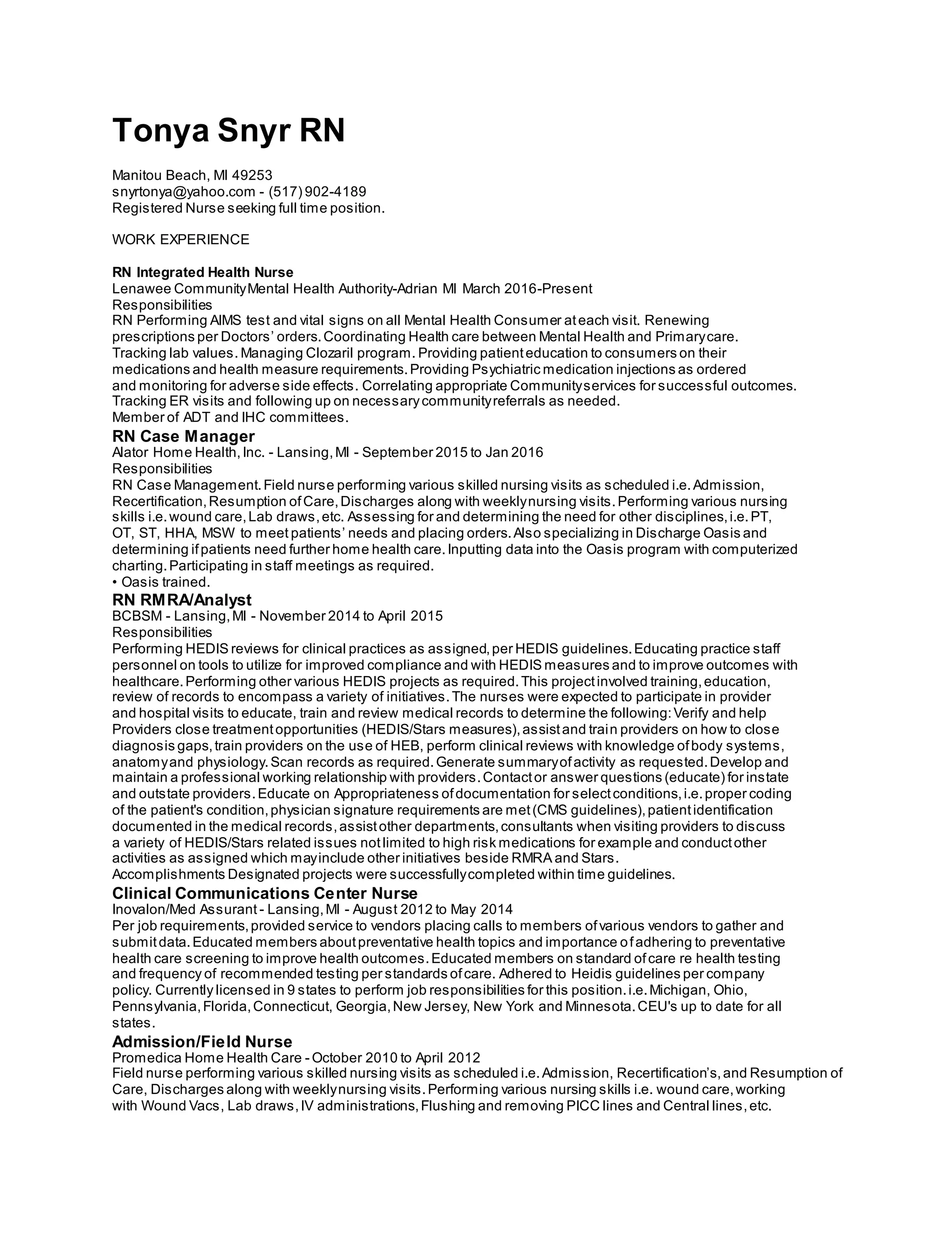 Tonya Snyr RN Resume updated | DOCX
