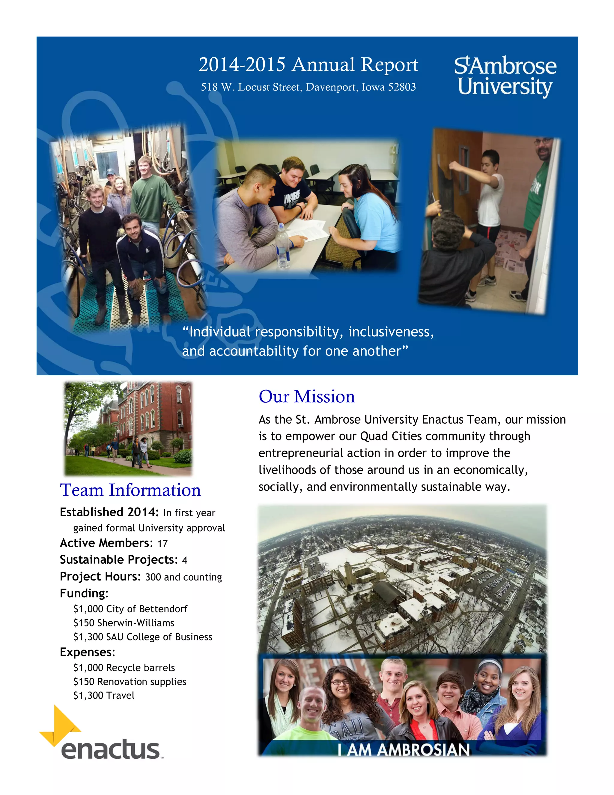 Enactus 2015 Annual Report | PDF