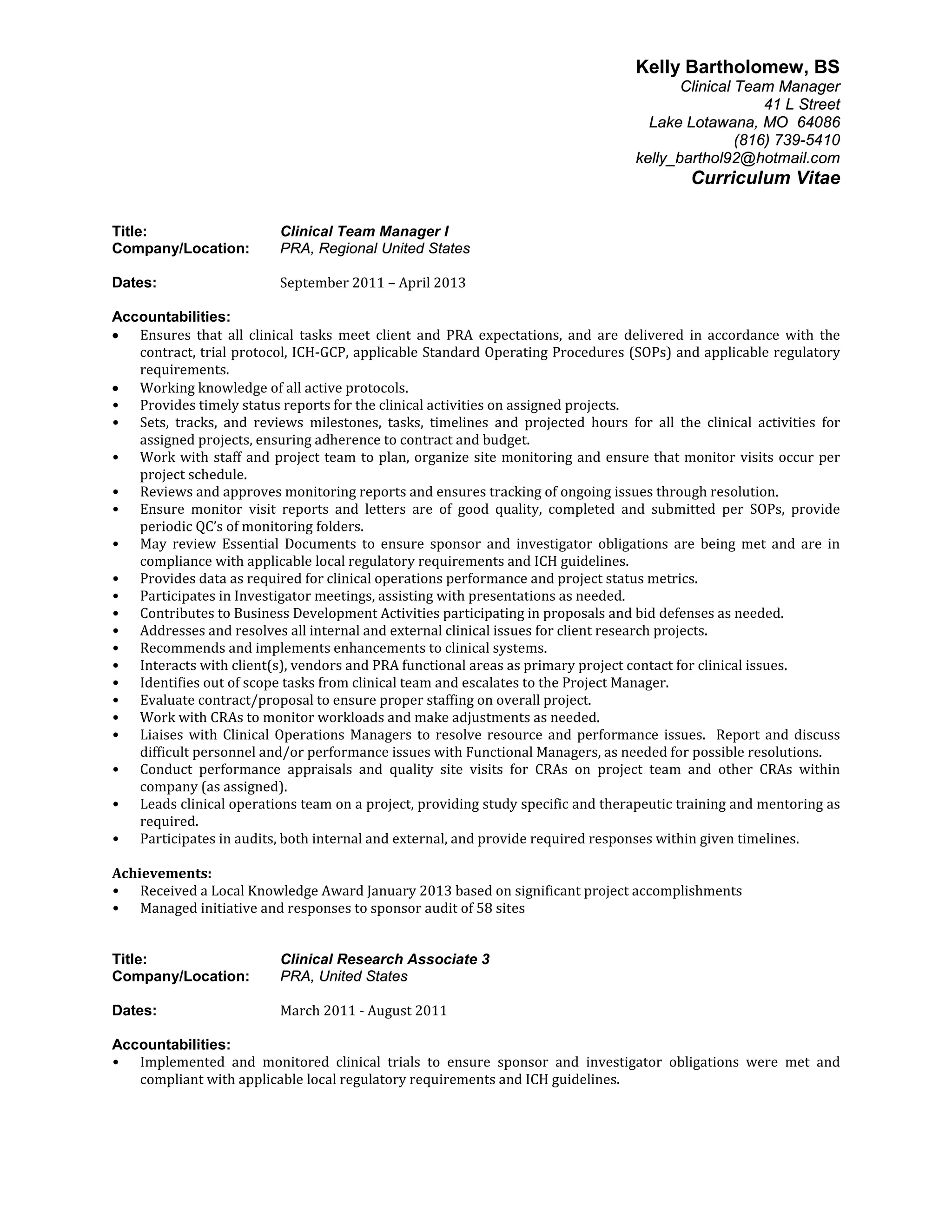 CV_Bartholomew, Kelly | PDF