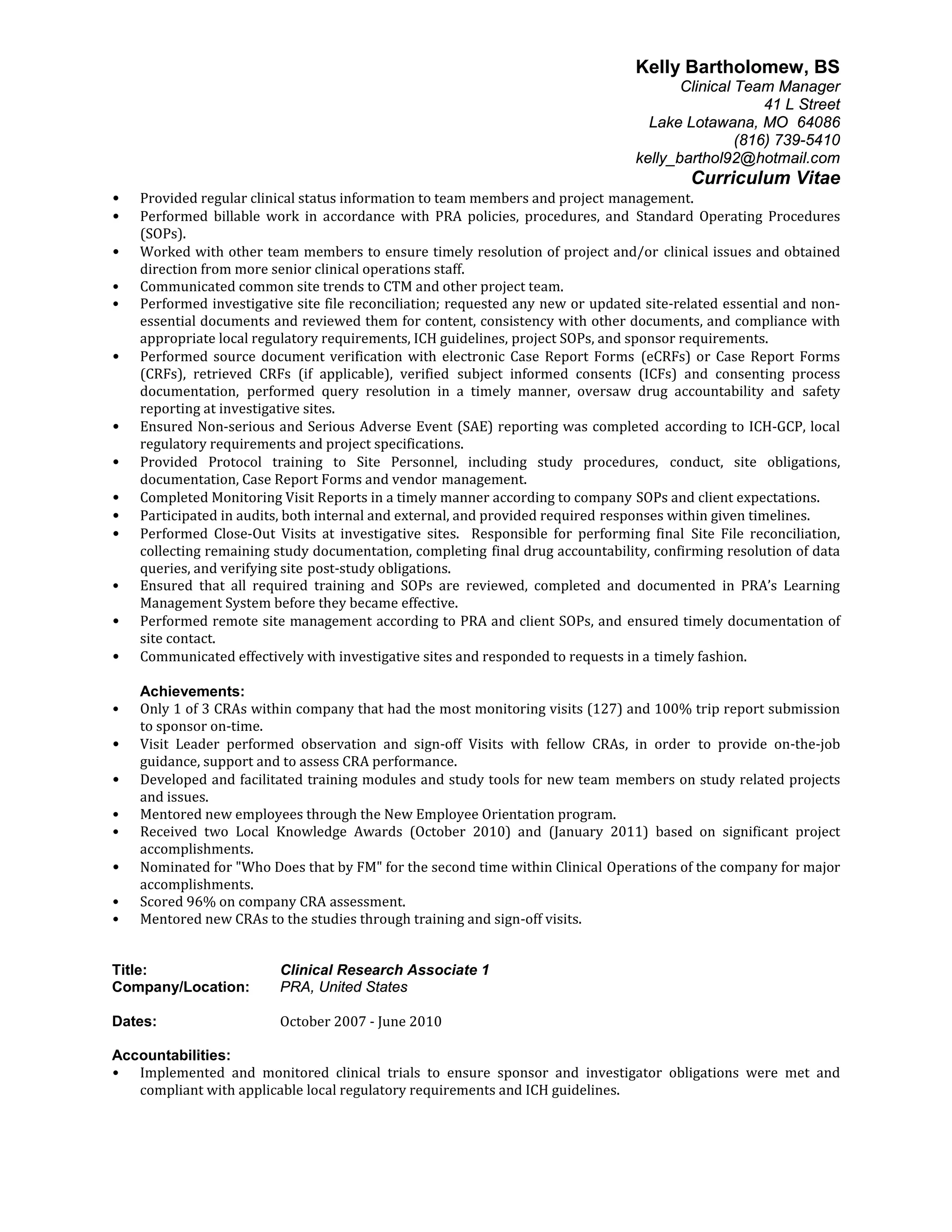 CV_Bartholomew, Kelly | PDF