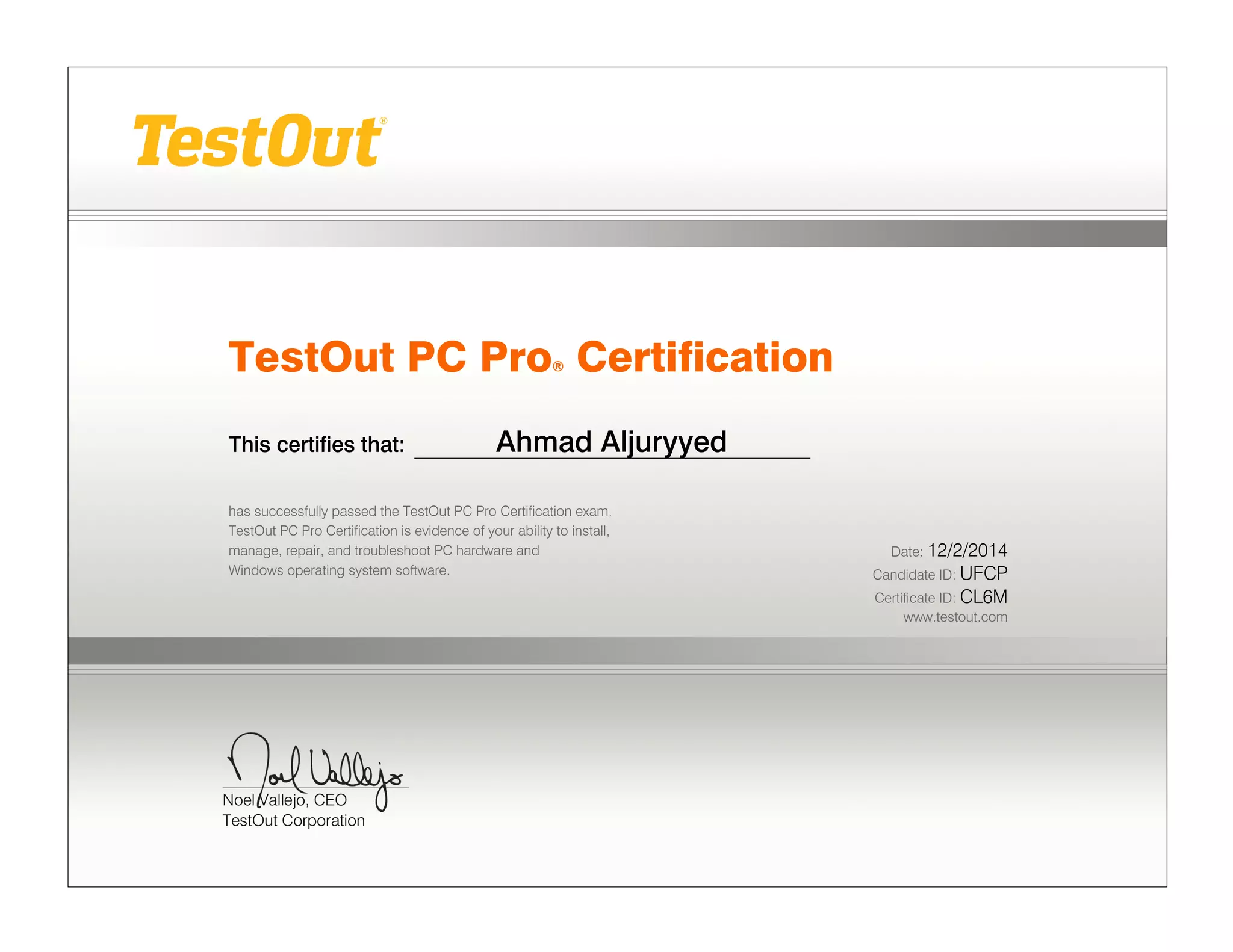 TestOut PC Pro Certification | PPT